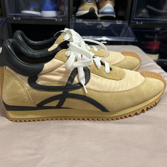 Shoes | Loewe Flow Runner Tan And Black Sneakers | Poshmark